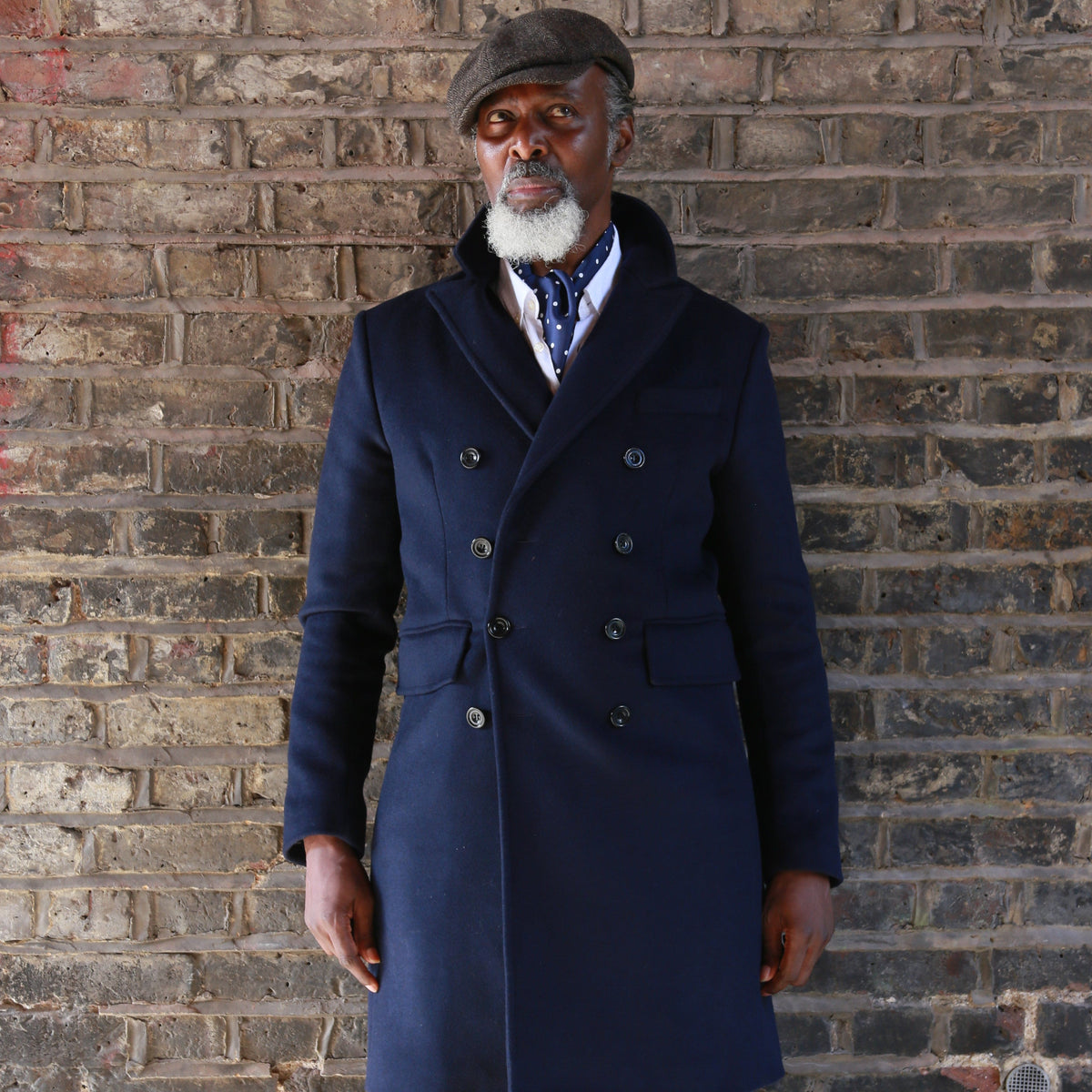 Navy Double Breasted Overcoat - The Legend – Stumper & Fielding
