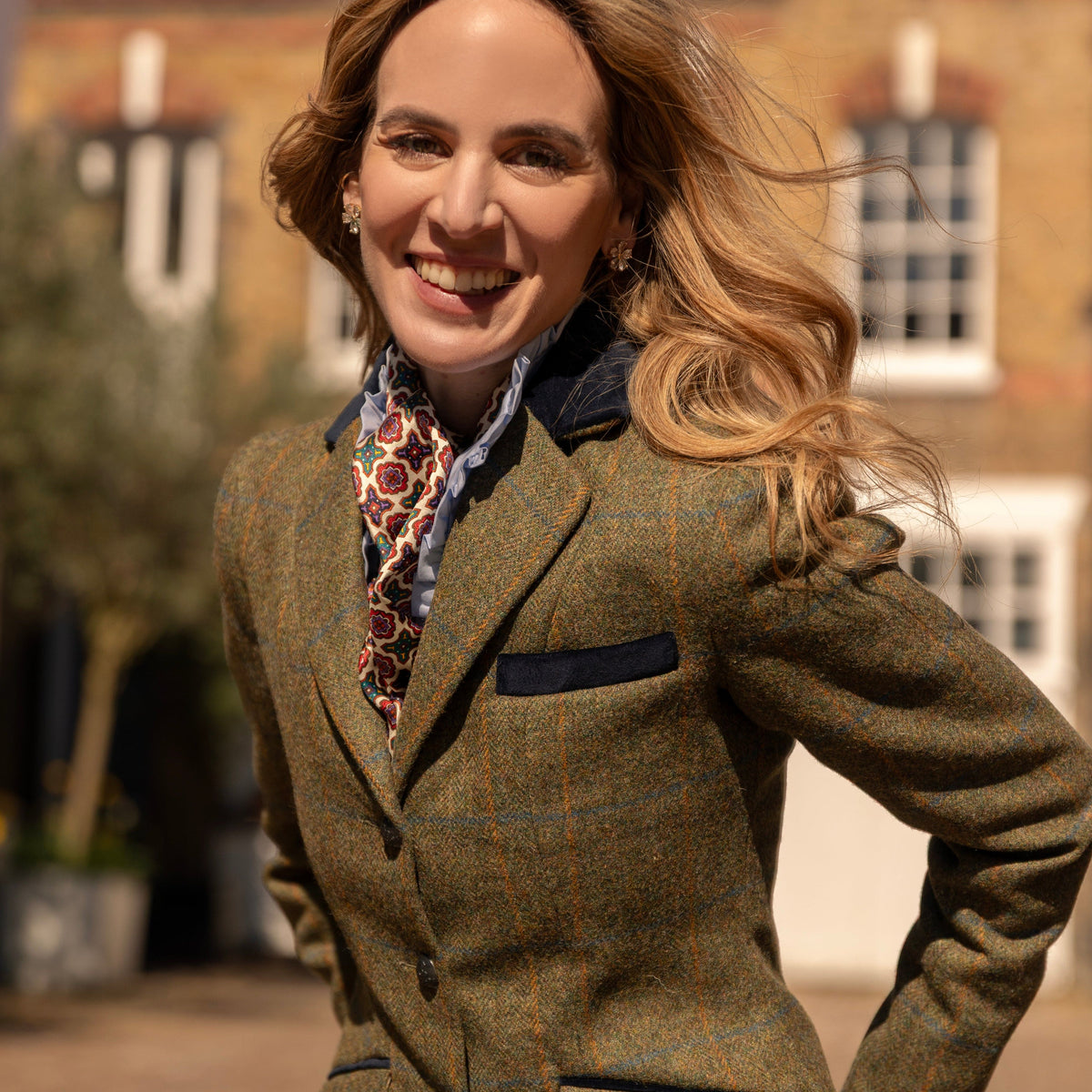 Portobello - Tweed Jacket in Moss Green with Navy Velvet – Stumper ...